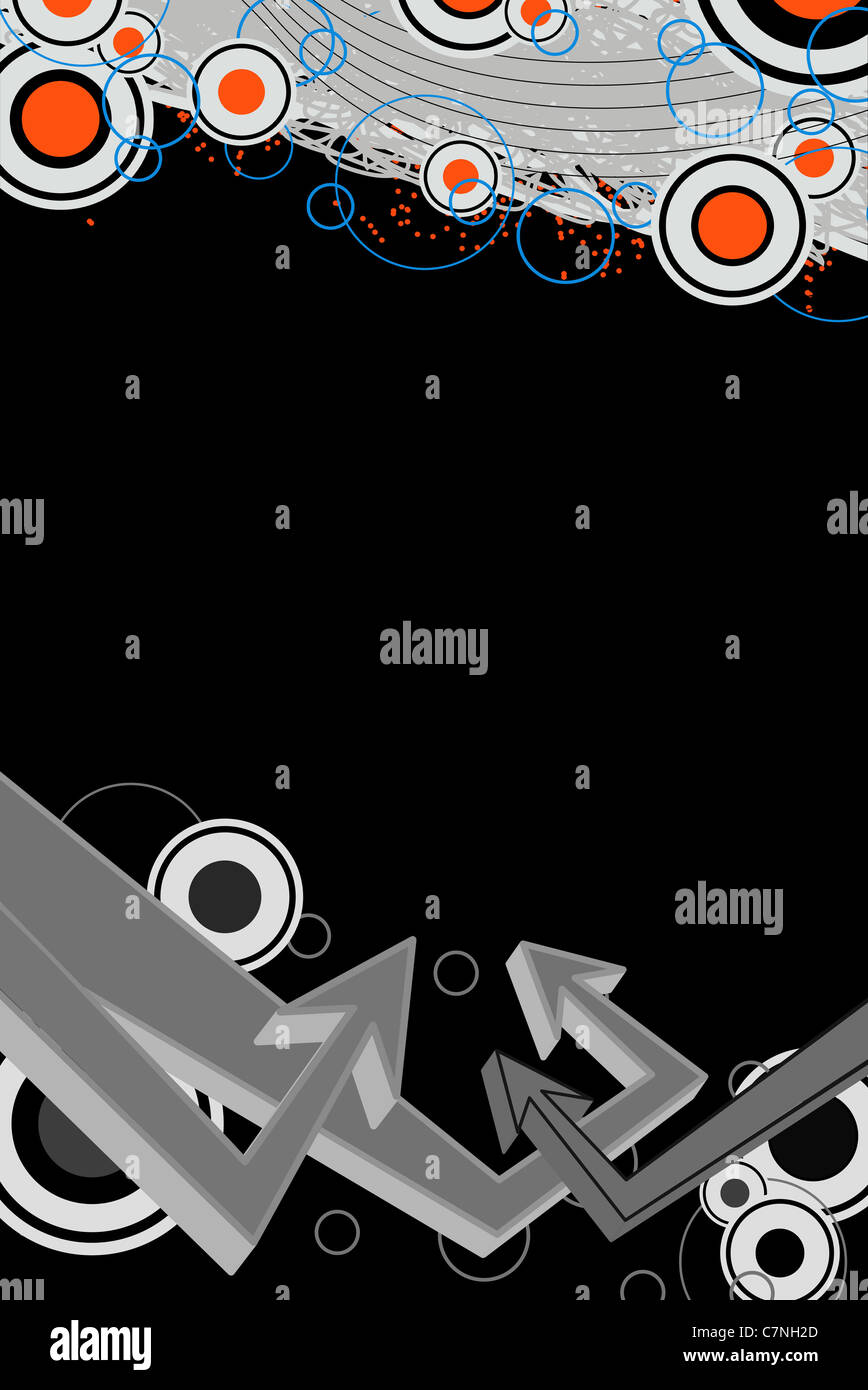 A funky urban layout with graffiti style arrows. This works great as a ...