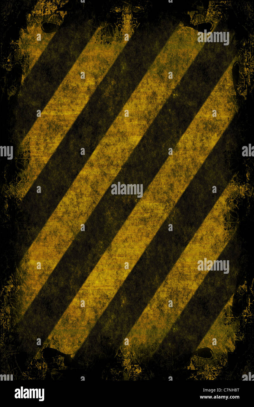 A hazard stripes texture with extreme grunge effects Stock Photo - Alamy