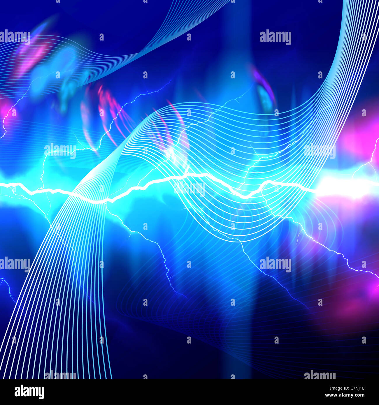 A background texture with bright glowing electricity flowing through ...