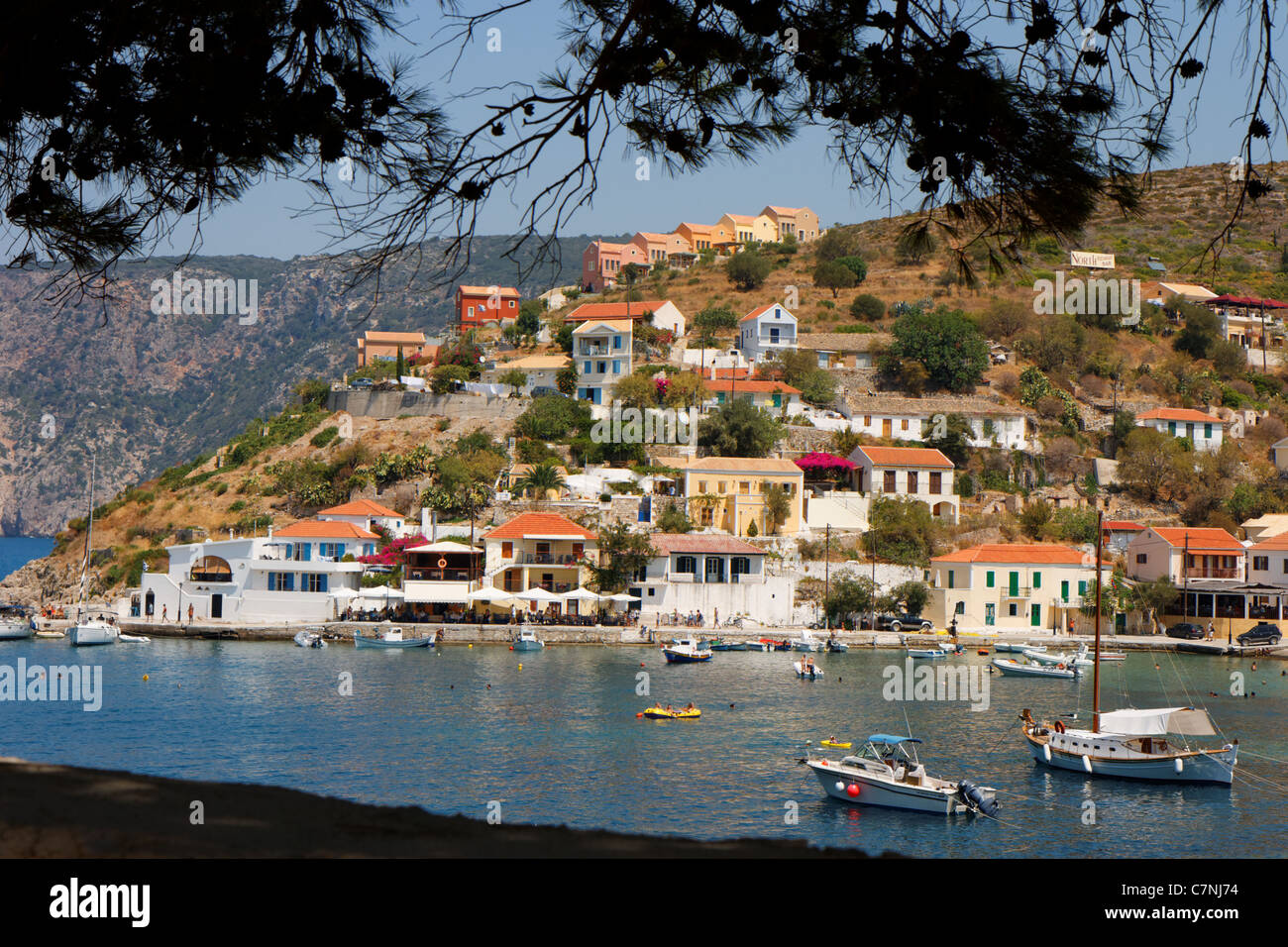 View of Assos Village from across the bay Stock Photo - Alamy
