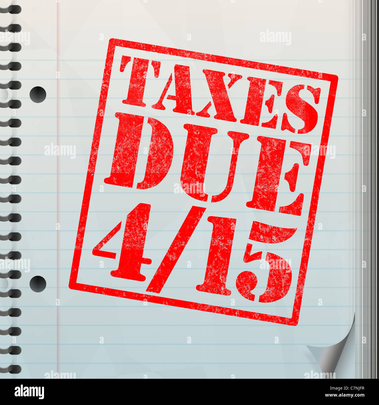 A tax time themed montage for US taxpayers warning about the due date ...