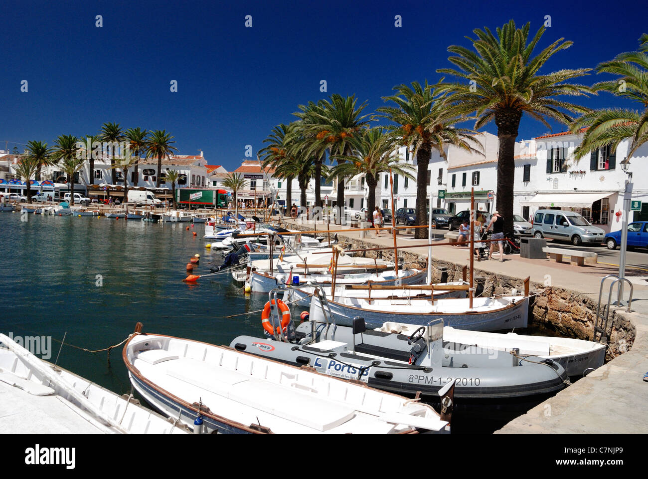 Fishing boats at fornells village hi-res stock photography and images ...