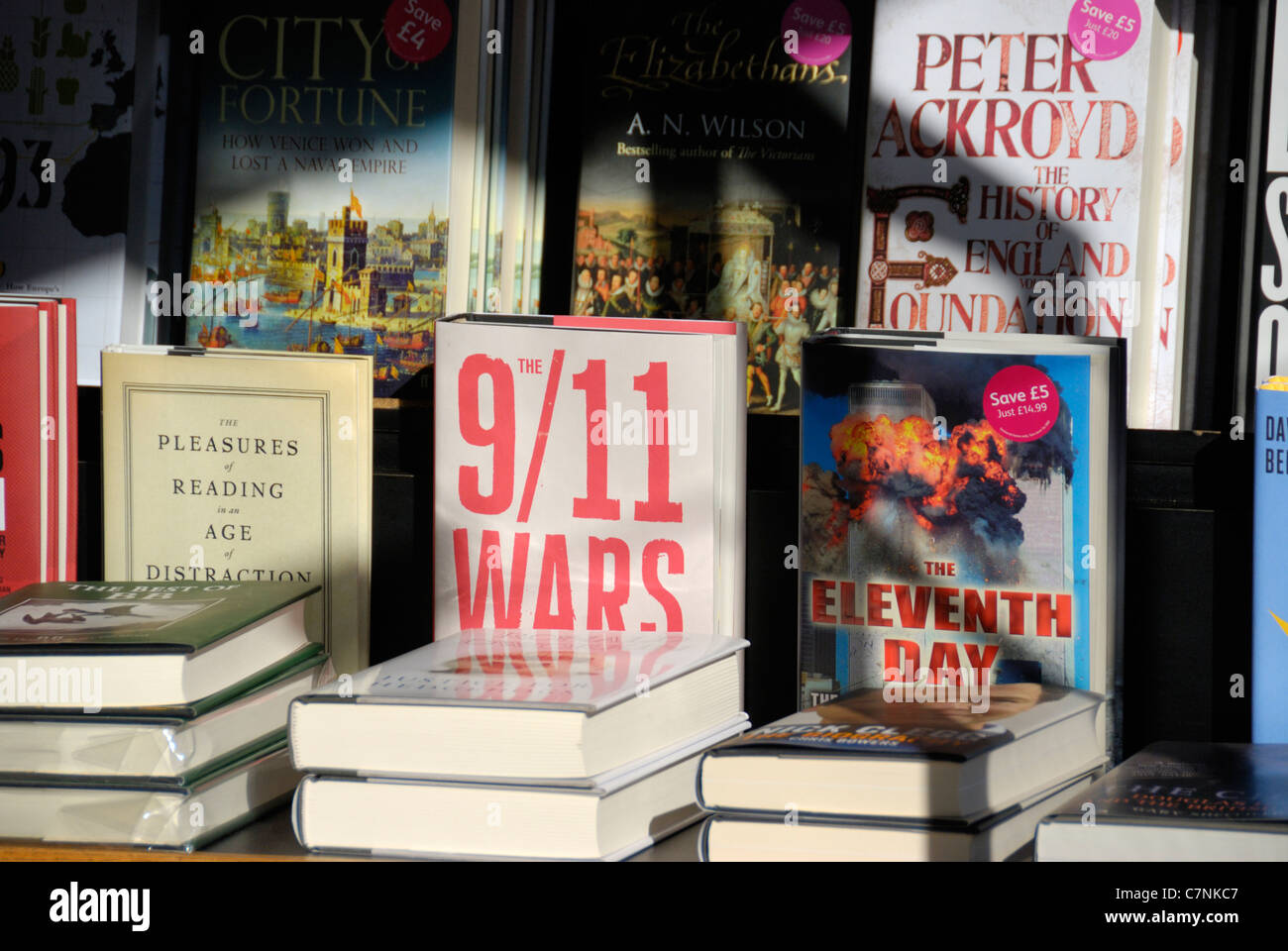 Books about the 9/11 terrorist attacks Stock Photo - Alamy