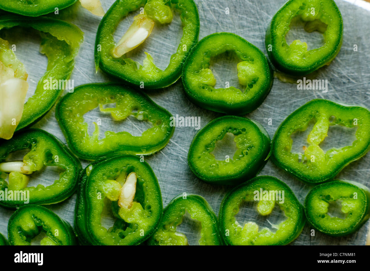 Chilli green slice hi-res stock photography and images - Alamy