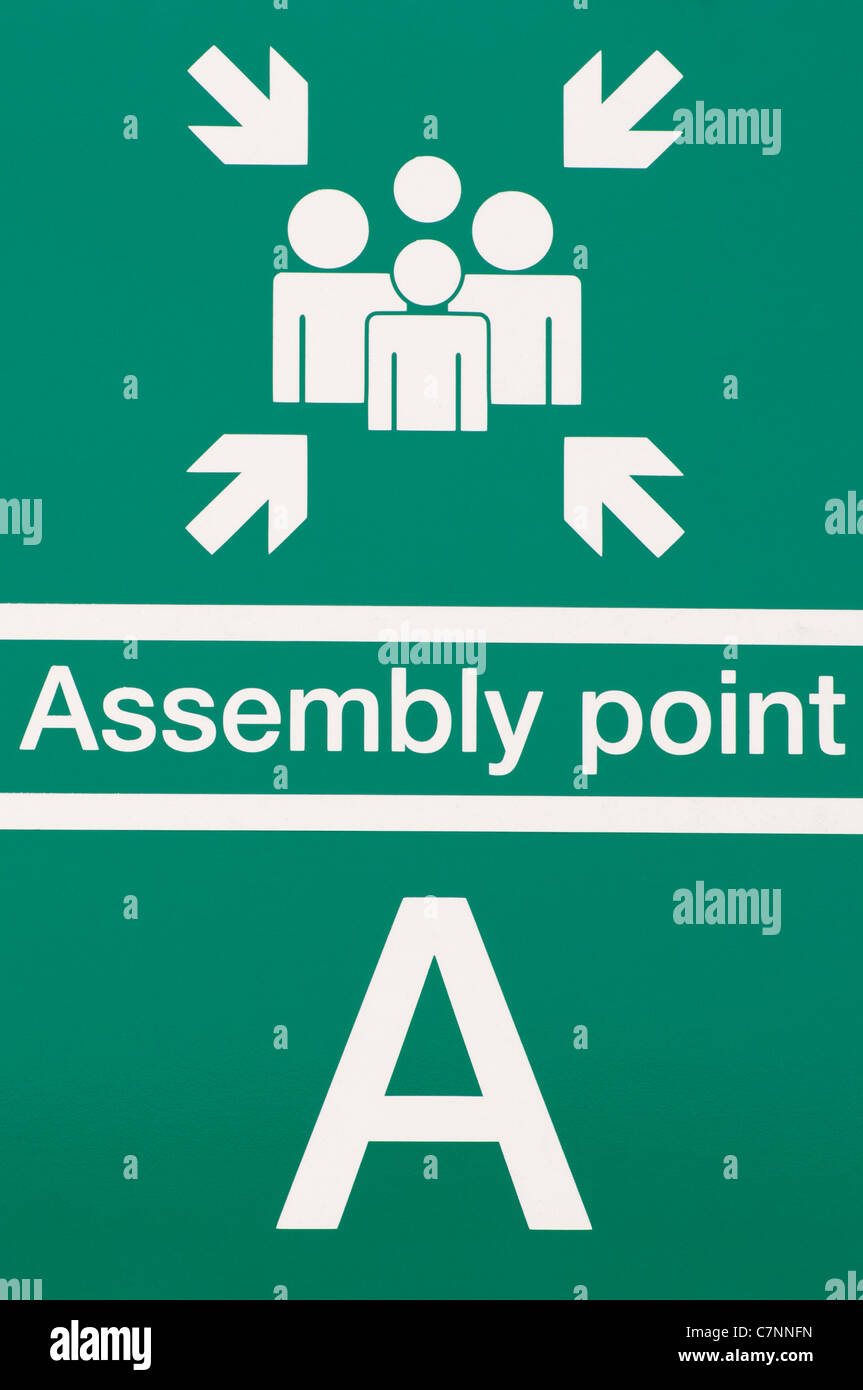 Assembly point sign hi-res stock photography and images - Alamy