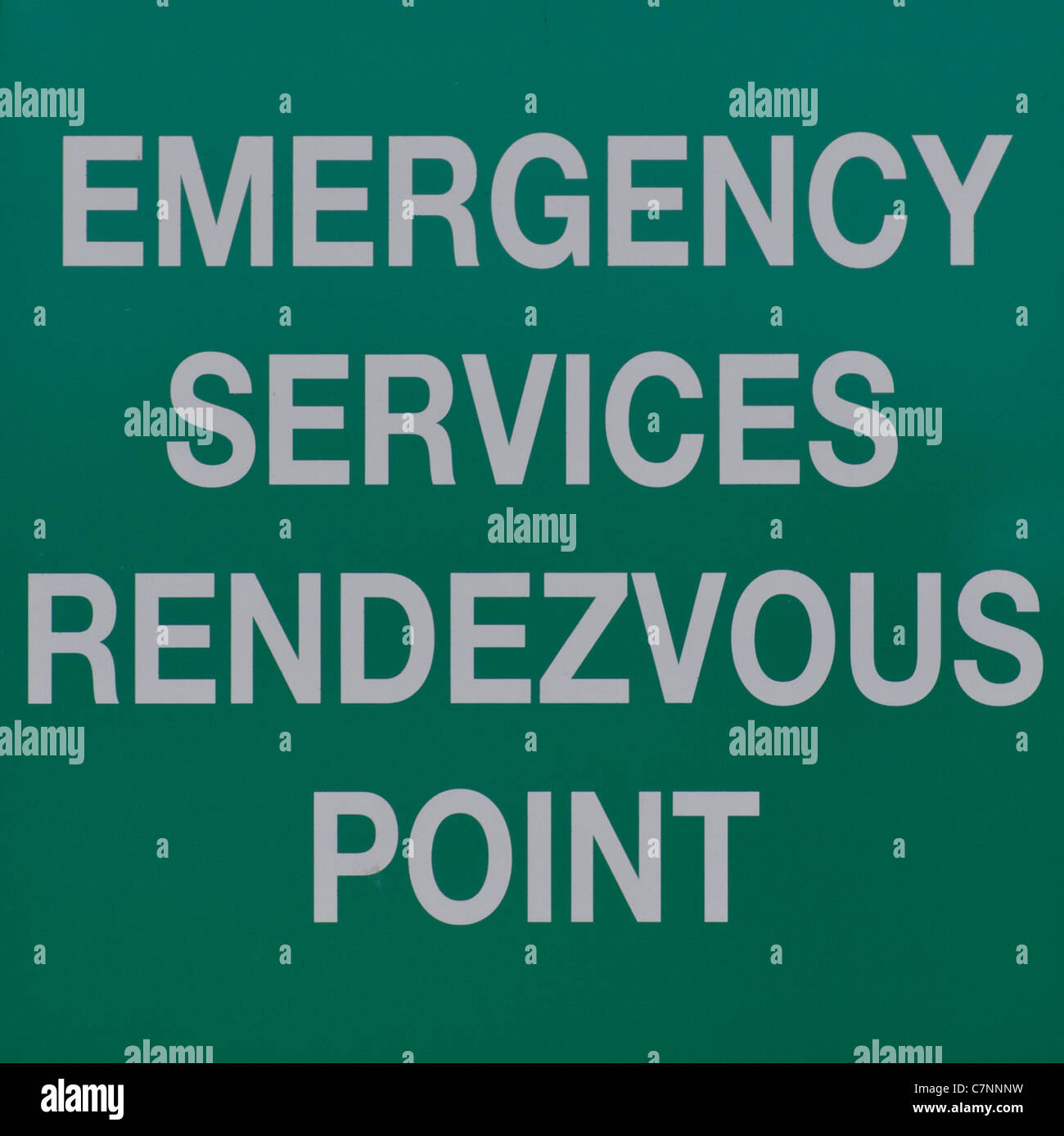 Emergency Services Rendezvous Point Sign uk airport Signs Stock Photo ...