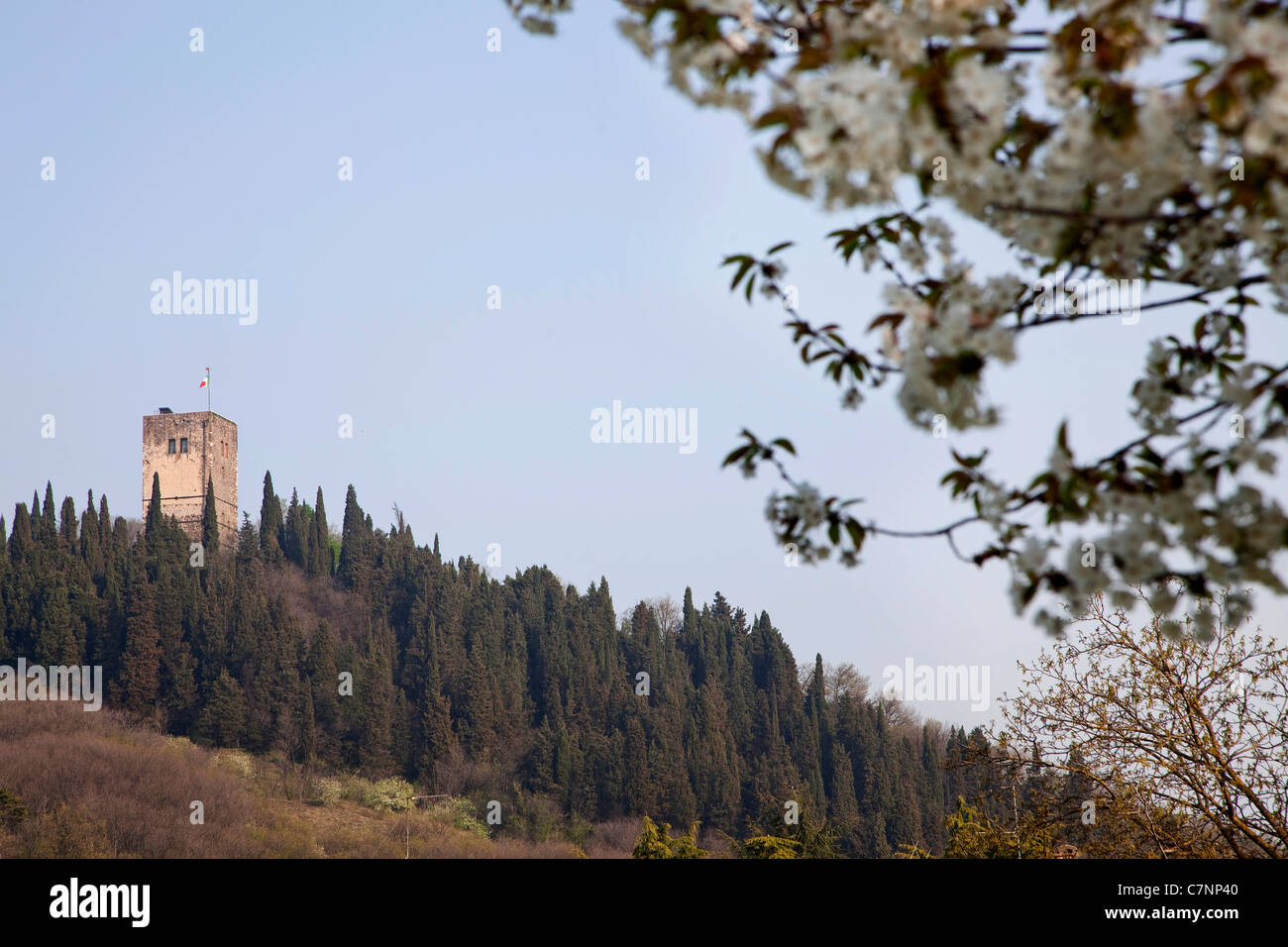 Castle tower, fortress - La Rocca, Solferino, Italy - War Memorial ...