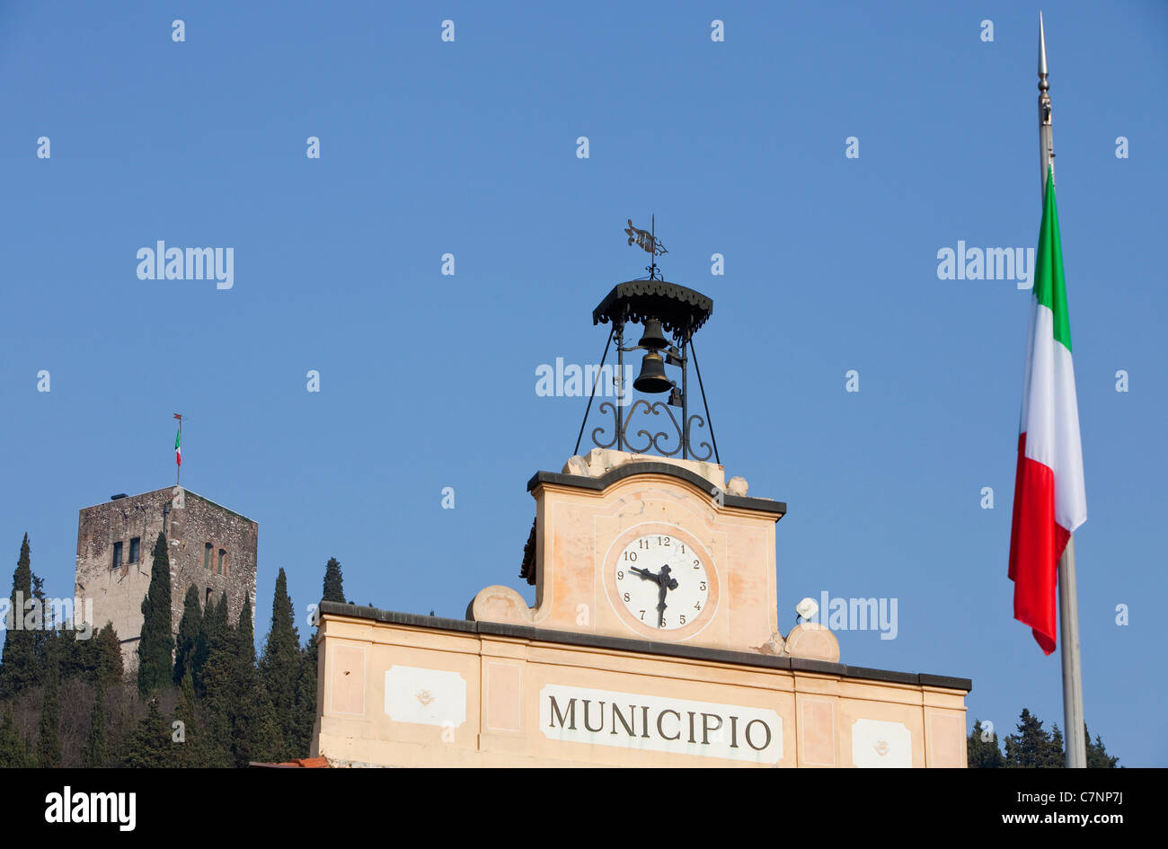 Castle tower, fortress and city hall - La Rocca, Solferino, Italy - War ...