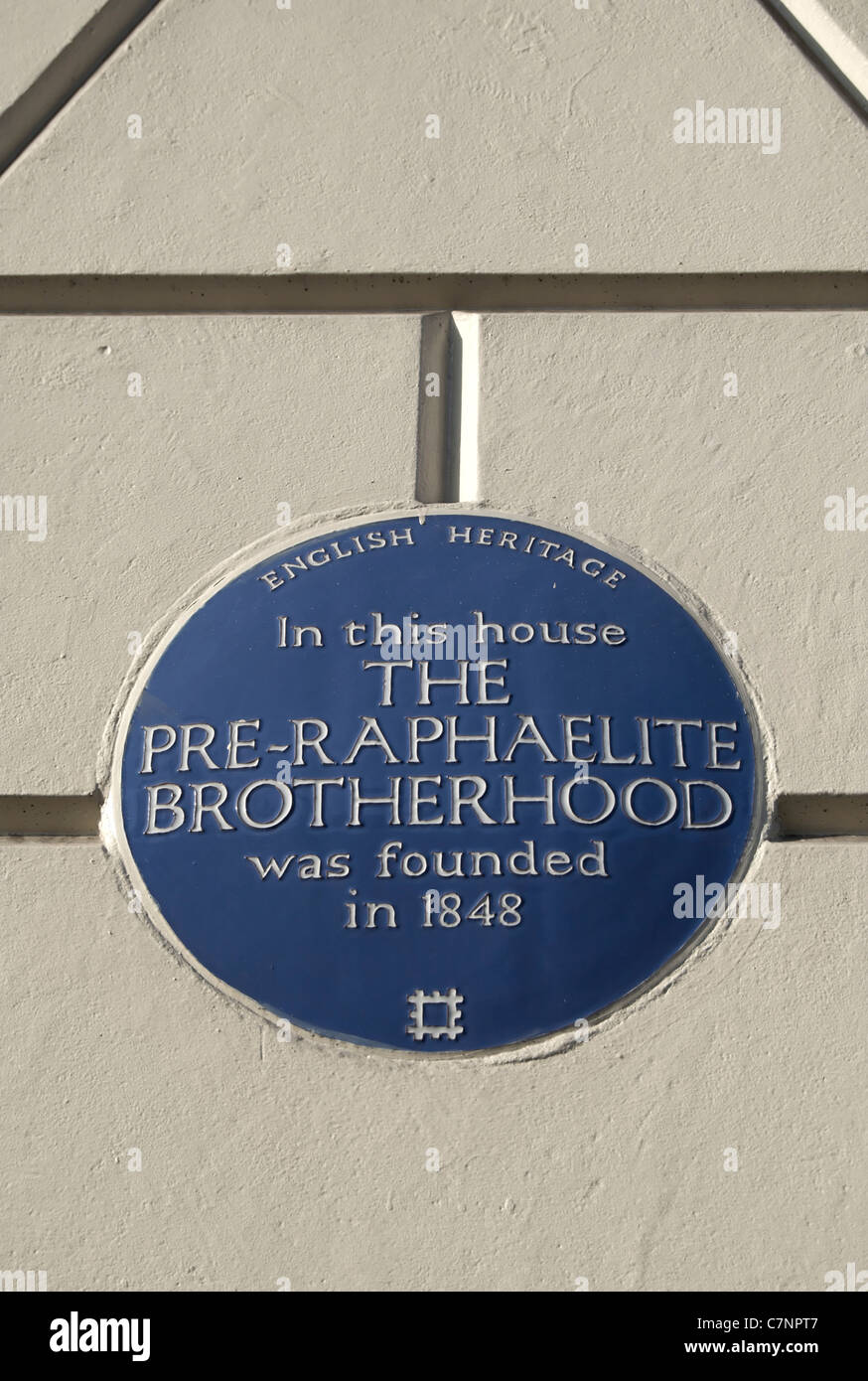 english heritage blue plaque marking the 1848 founding place of the pre ...