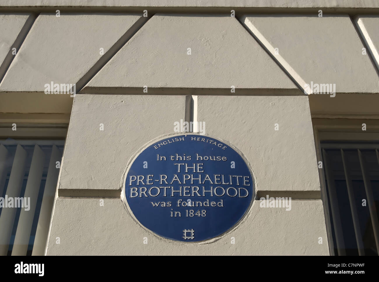english heritage blue plaque marking the 1848 founding place of the pre ...