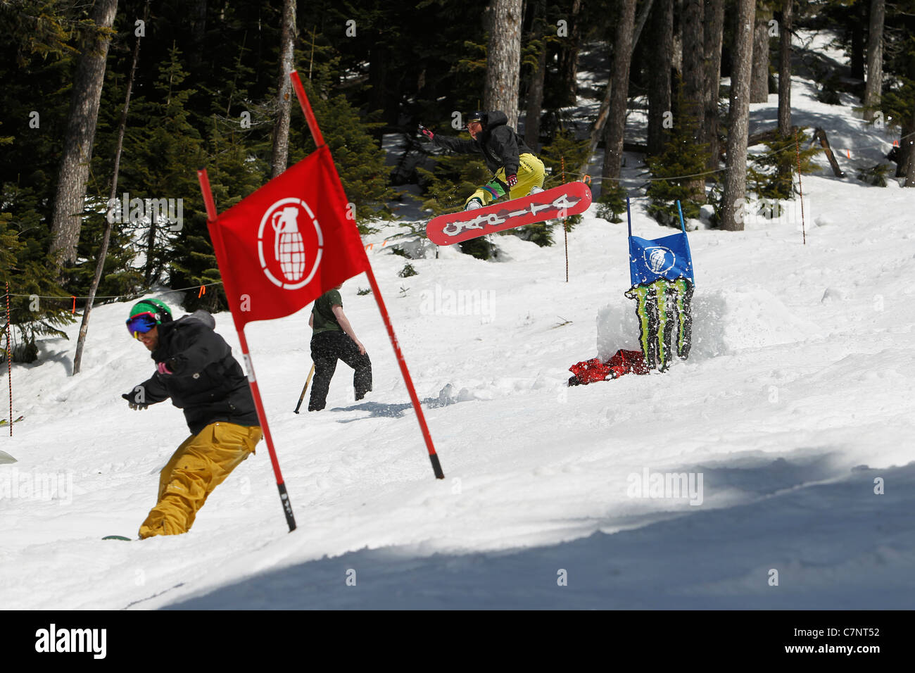 snowboard mogul race Stock Photo - Alamy