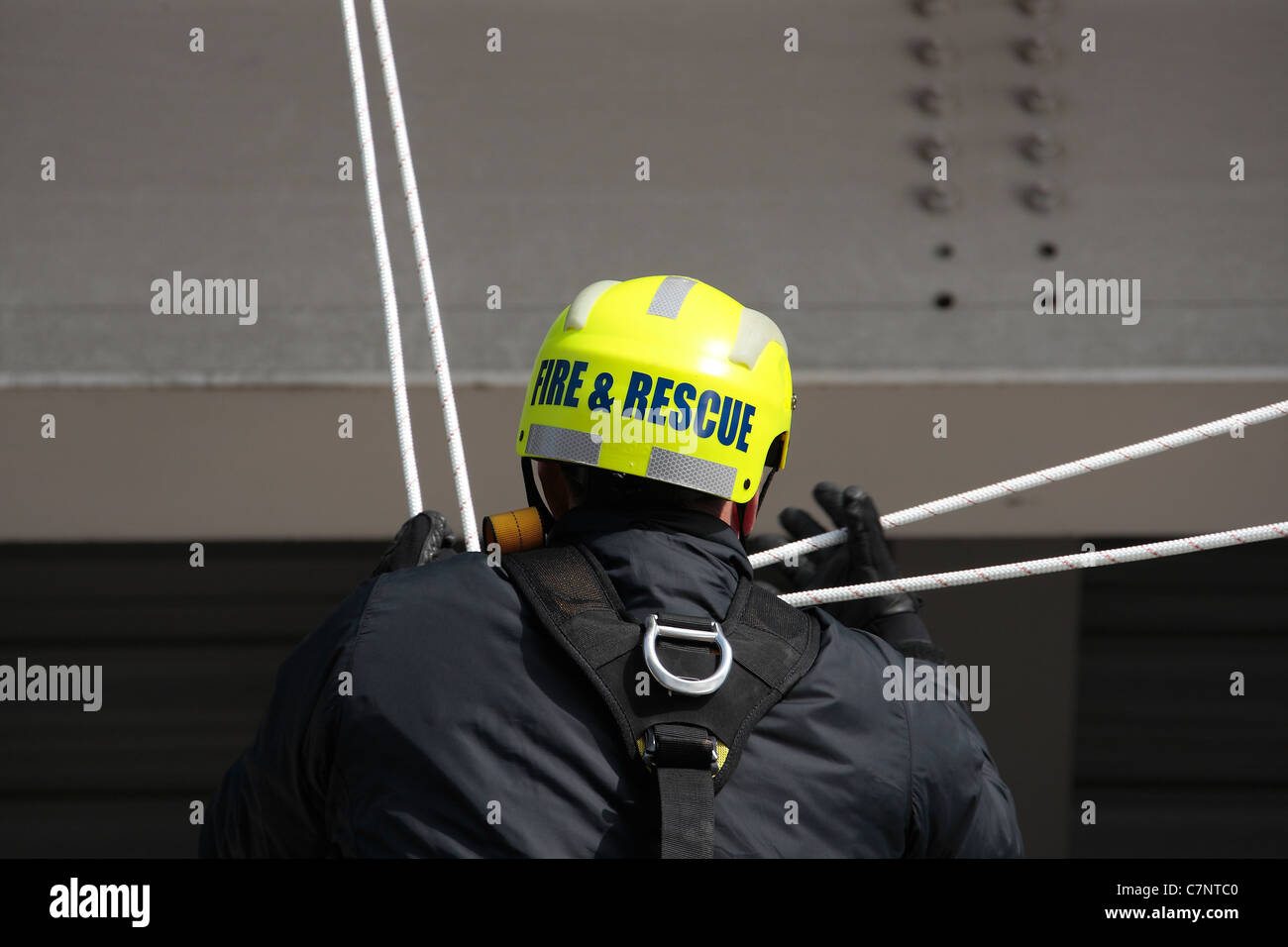 Fire and Rescue Service Rope Rescue team member Stock Photo - Alamy