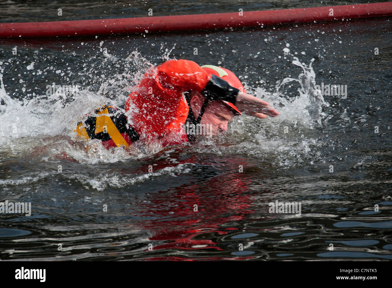 Water Rescue firefighter in the River Thames in London Stock Photo - Alamy