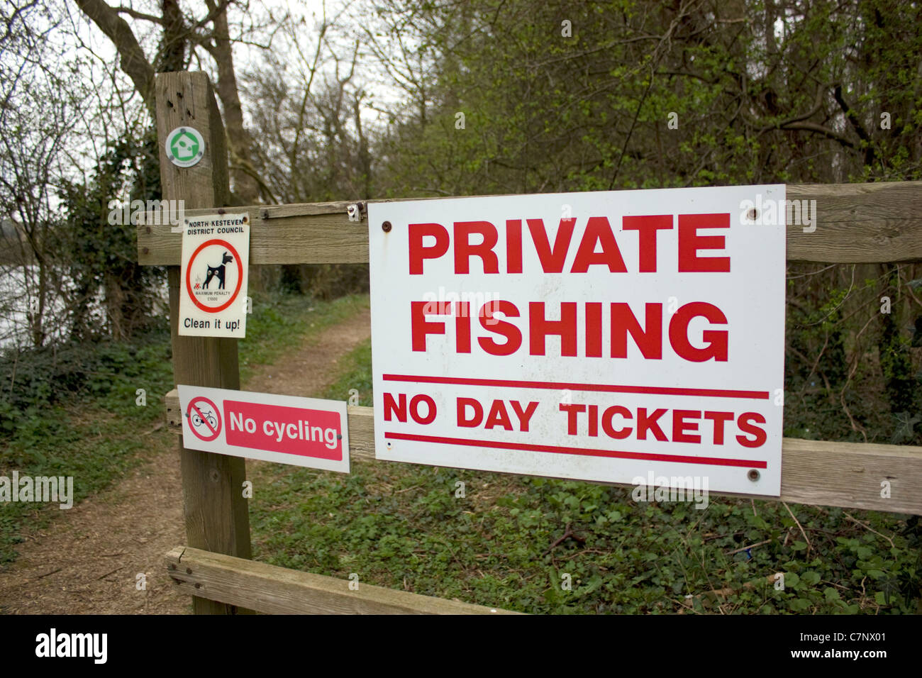Lots of signs on a walk in Lincolnshire, UK Stock Photo - Alamy
