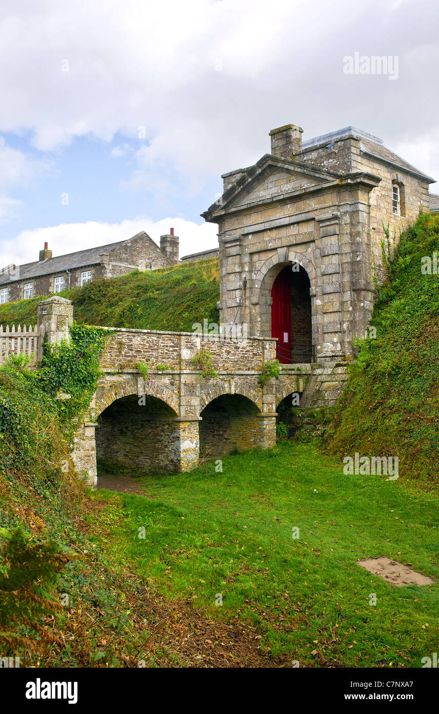 The Gatehouse and Guard Barracks at Pendennis Castle in Cornwall Stock ...