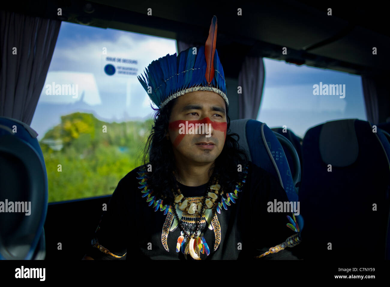 Indian Chief Raoni at the "Chateau de Cheverny", Ildomar Mesquita Dos ...