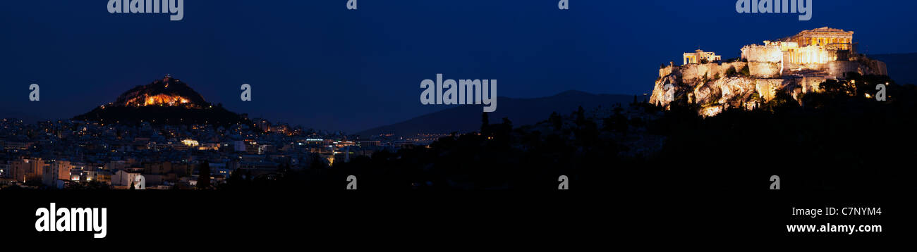 Night view of Acropolis in Greece, Athens Stock Photo - Alamy