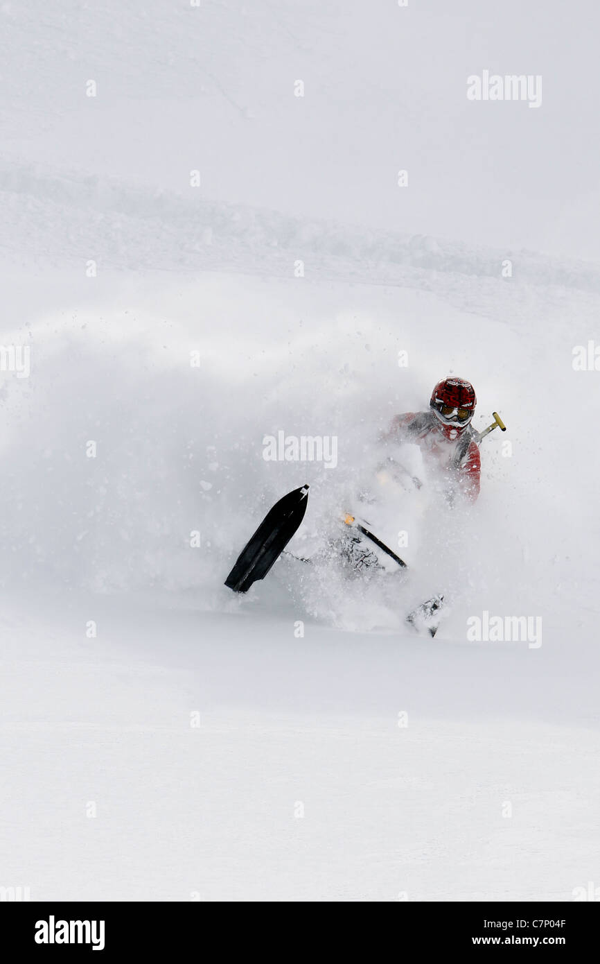 extreme snowmobile riding Stock Photo - Alamy