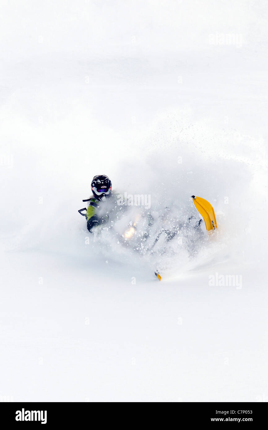 extreme snowmobile riding Stock Photo - Alamy