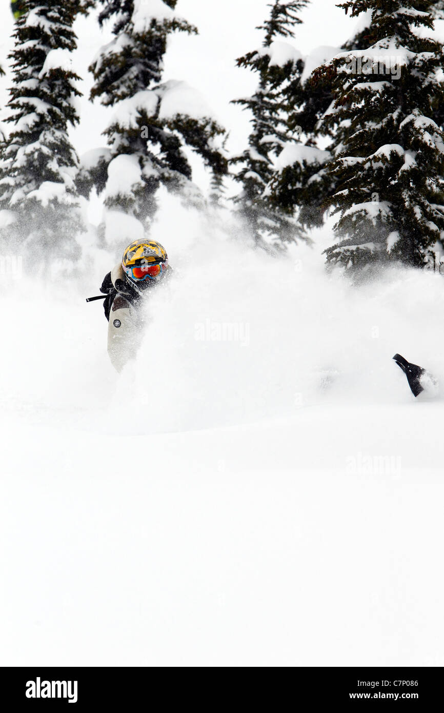 extreme snowmobile riding Stock Photo - Alamy