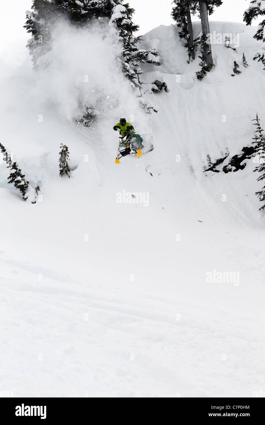 extreme snowmobile riding Stock Photo - Alamy
