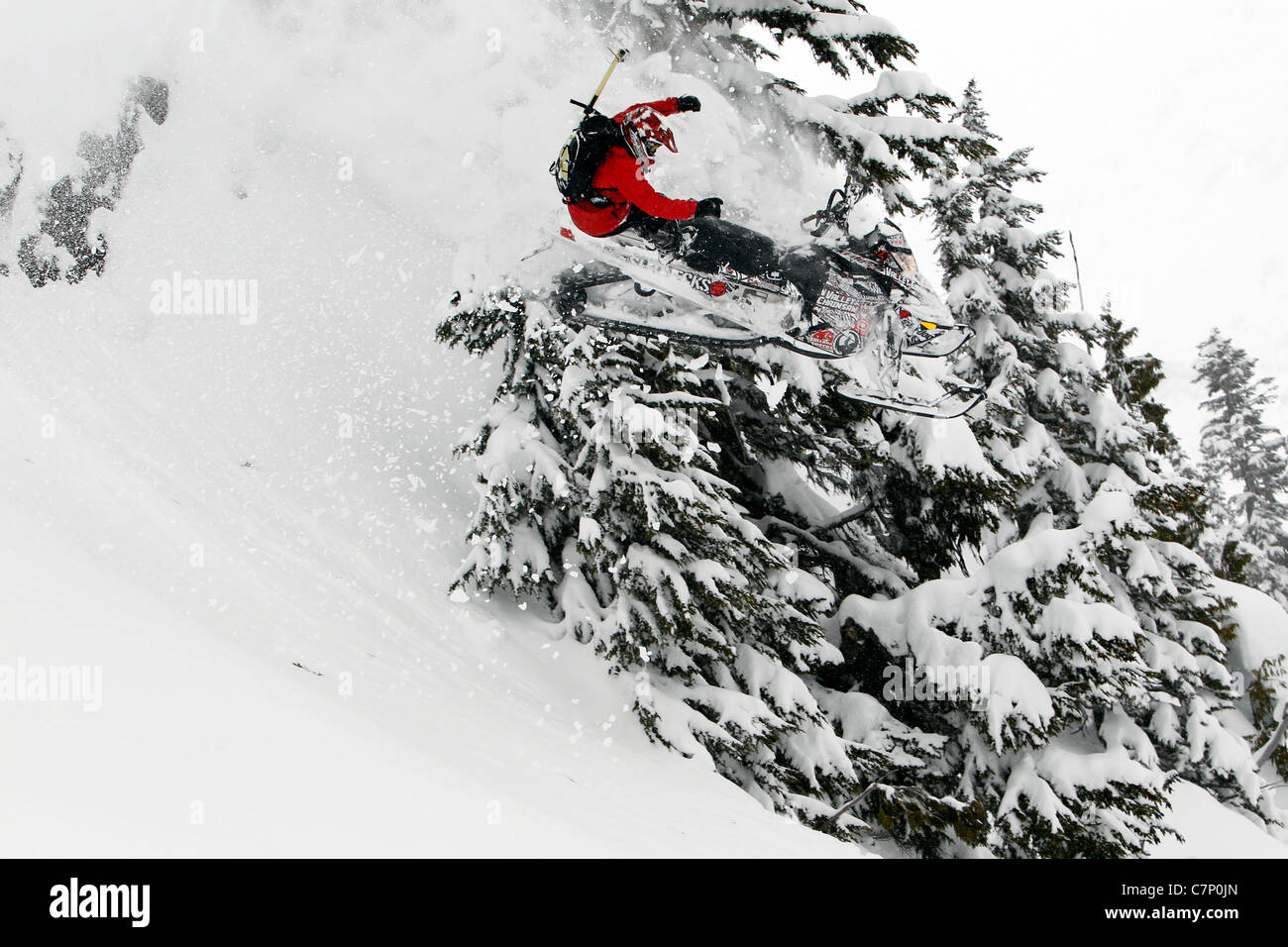extreme snowmobile riding Stock Photo - Alamy