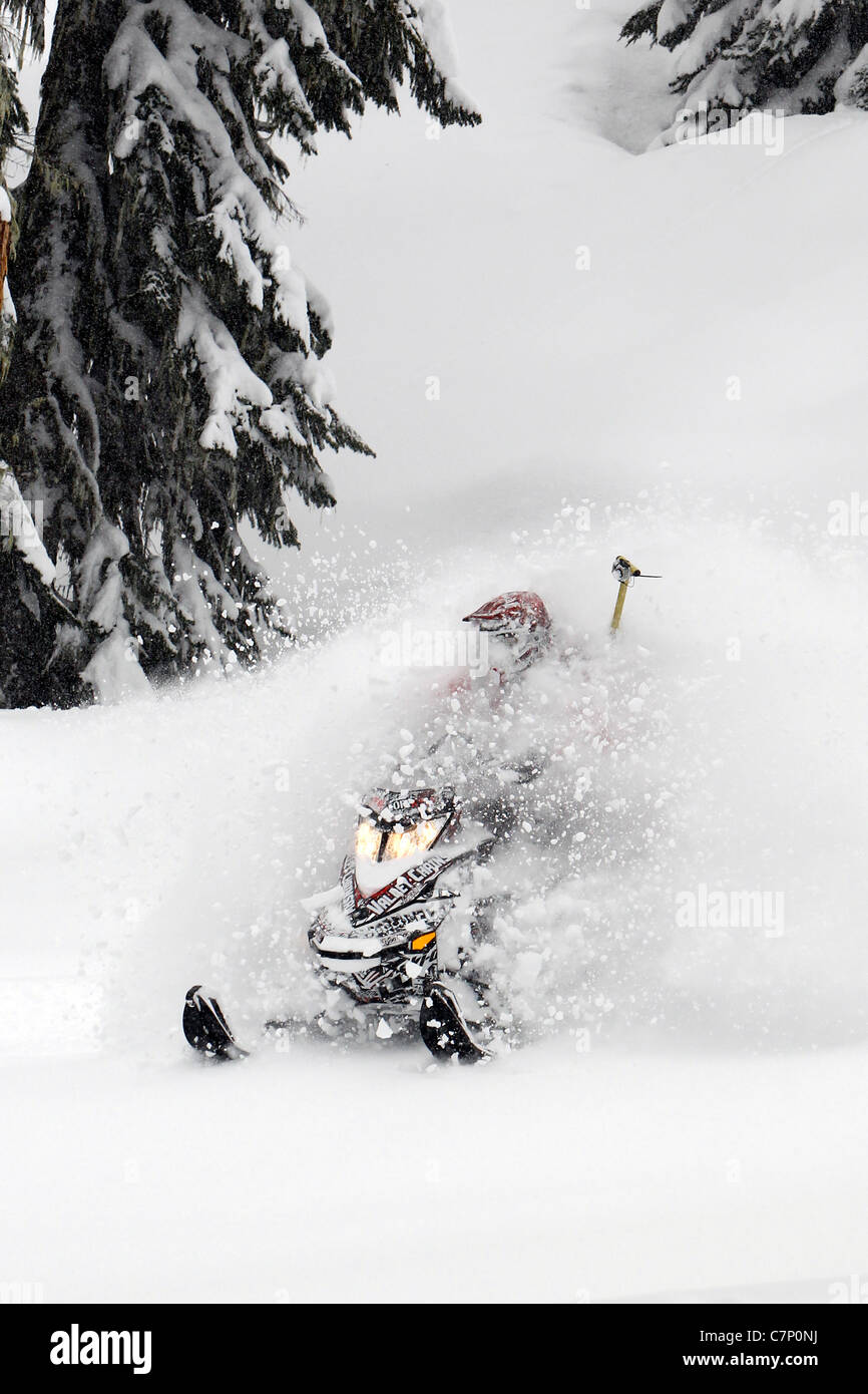 extreme snowmobile riding Stock Photo - Alamy