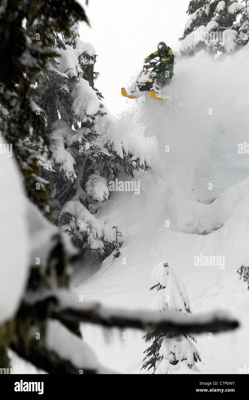 extreme snowmobile riding Stock Photo - Alamy