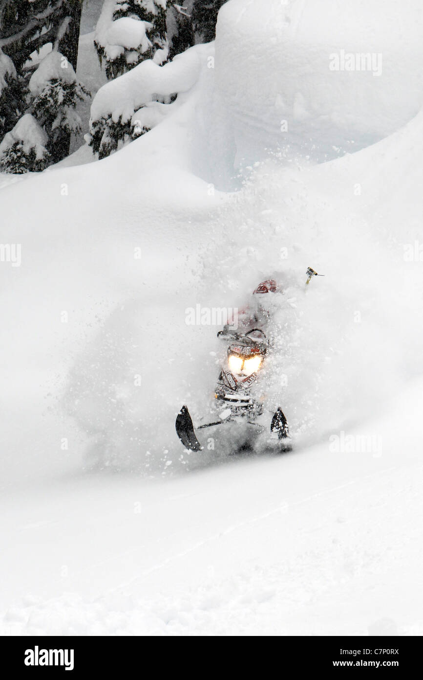extreme snowmobile riding Stock Photo - Alamy