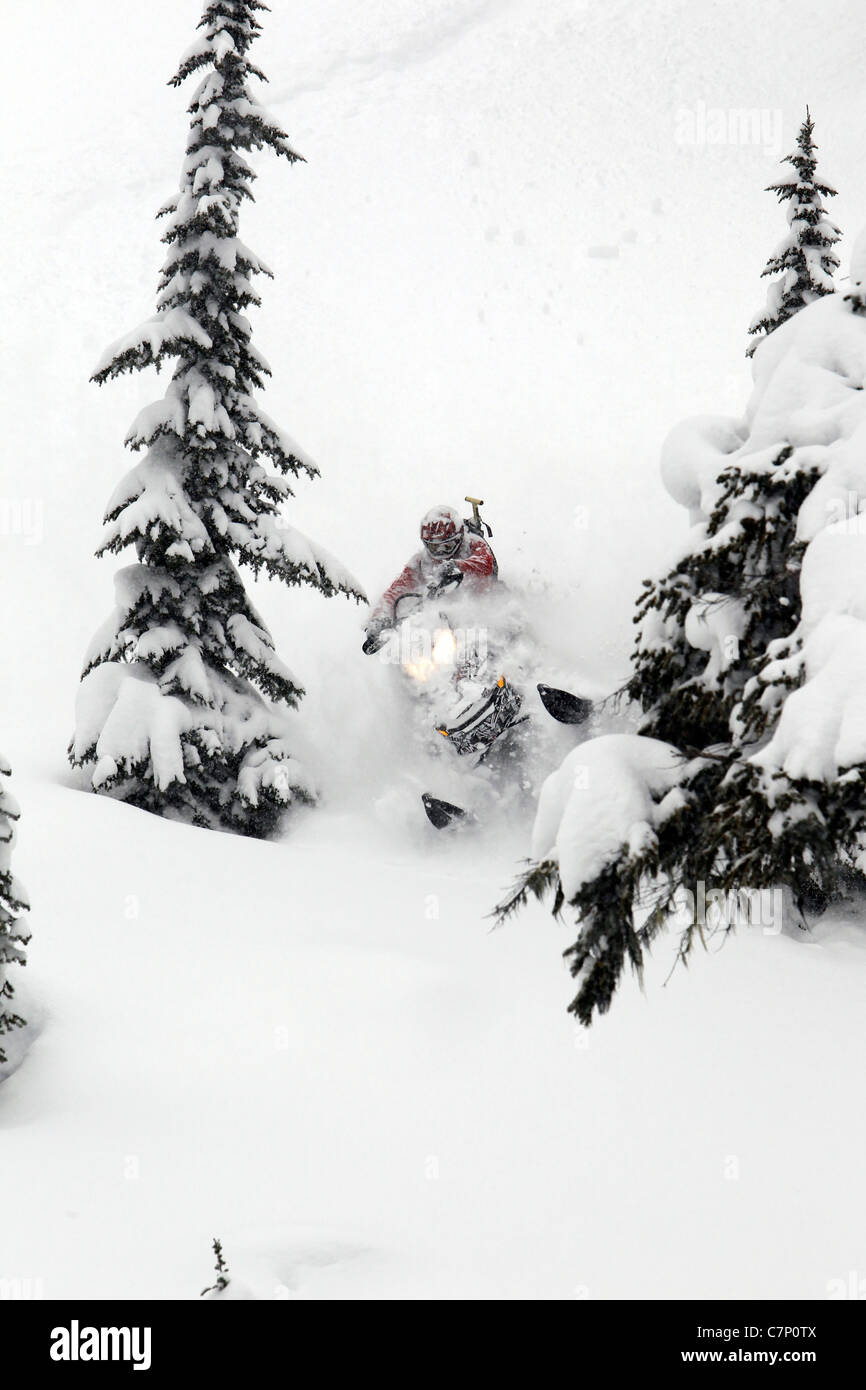 extreme snowmobile riding Stock Photo - Alamy
