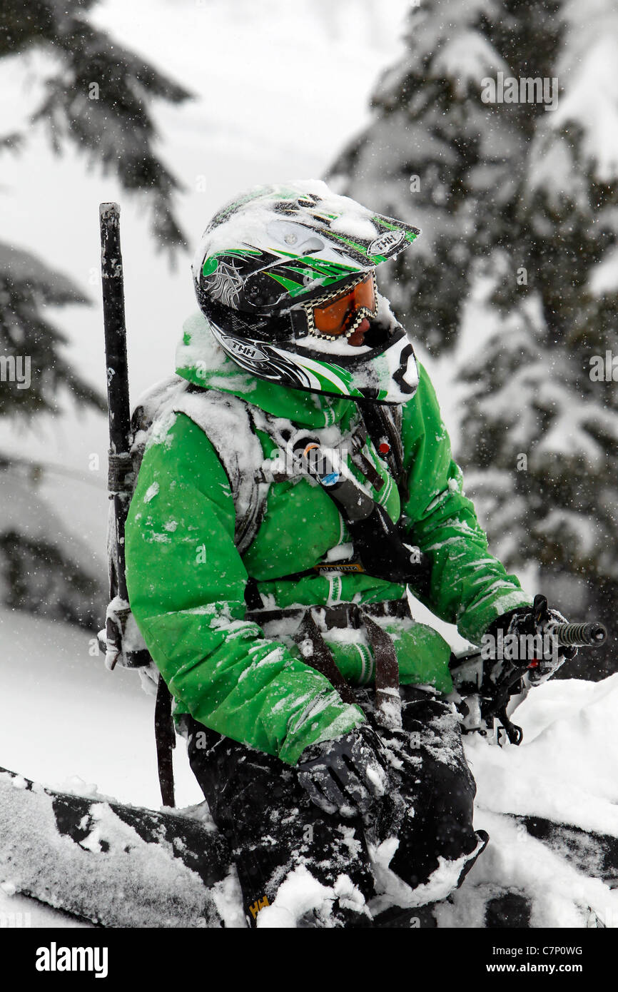 extreme snowmobile riding Stock Photo - Alamy
