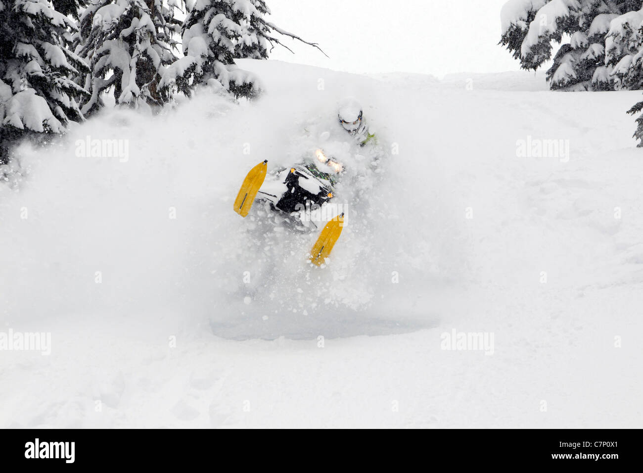 extreme snowmobile riding Stock Photo - Alamy