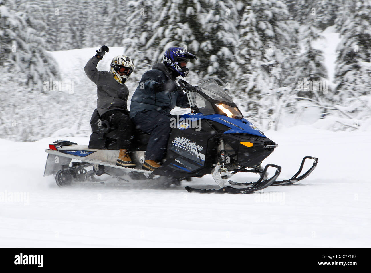 extreme snowmobile riding Stock Photo - Alamy