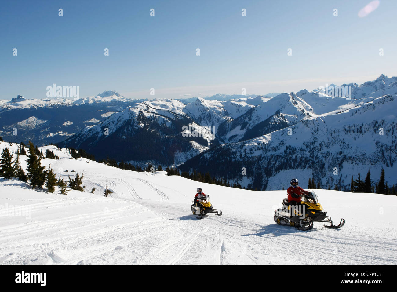 snowmobile tour in Whistler British Columbia Stock Photo - Alamy