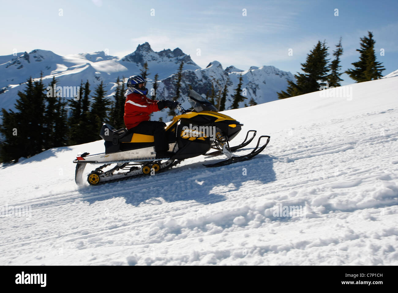snowmobile tour in Whistler British Columbia Stock Photo - Alamy