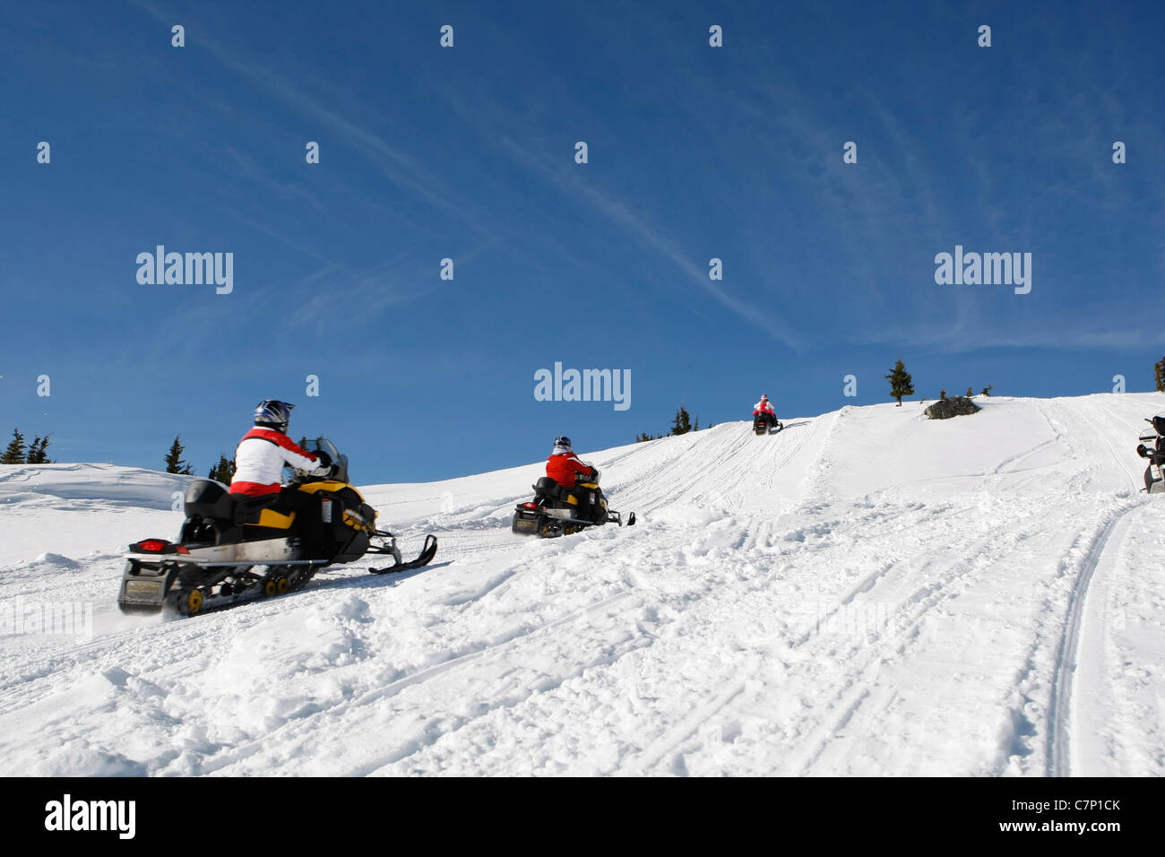 snowmobile tour in Whistler British Columbia Stock Photo - Alamy