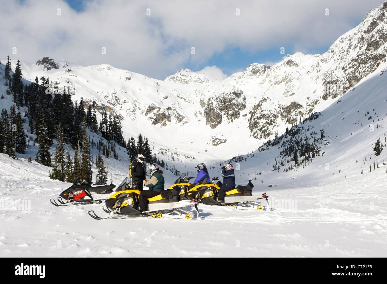 snowmobile tour in Whistler British Columbia Stock Photo - Alamy