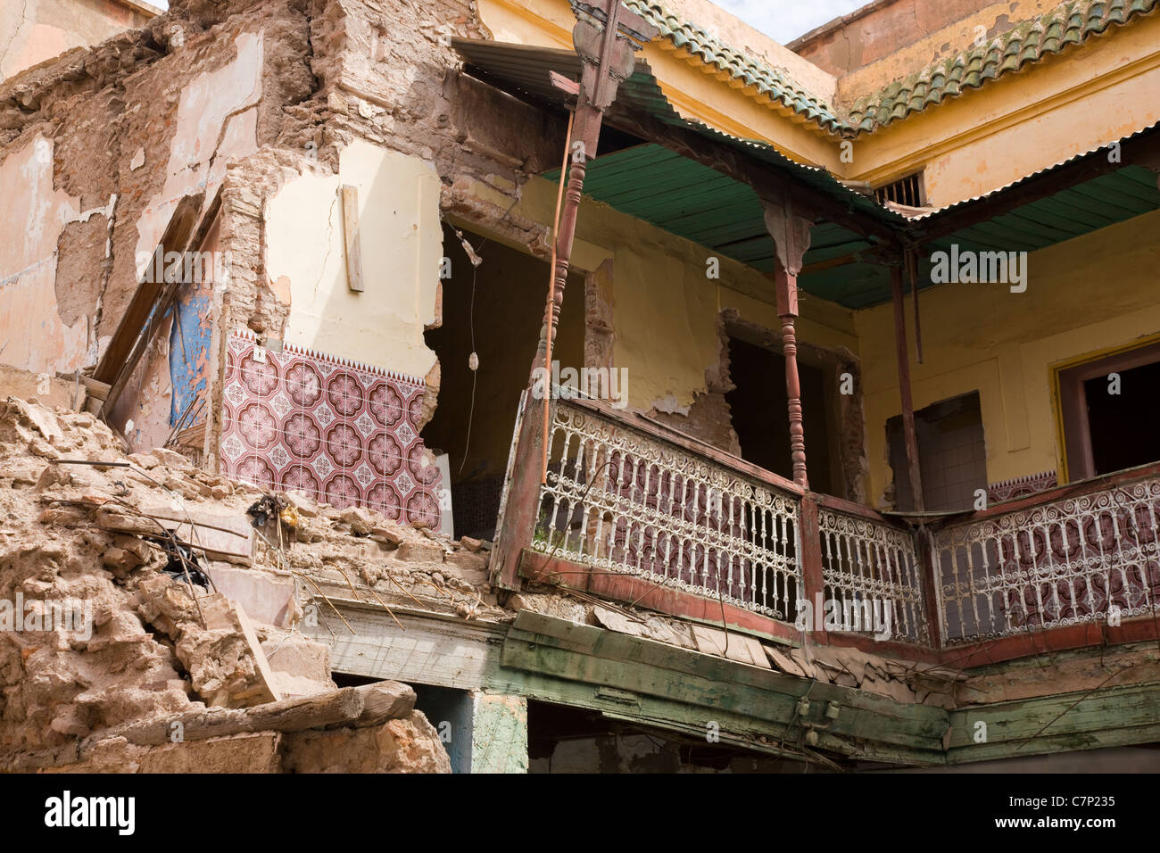Partially demolished Moroccan house in Marrakech Stock Photo - Alamy