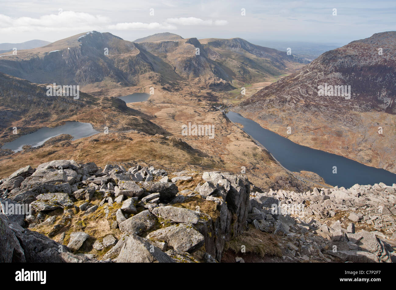 View from Tryfan peak in in Snowdonia National Park Stock Photo - Alamy