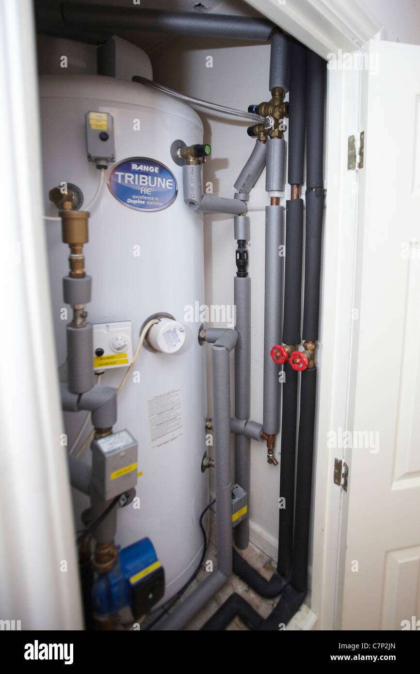 Range Tribune HE Twin coil unvented cylinder Stock Photo - Alamy