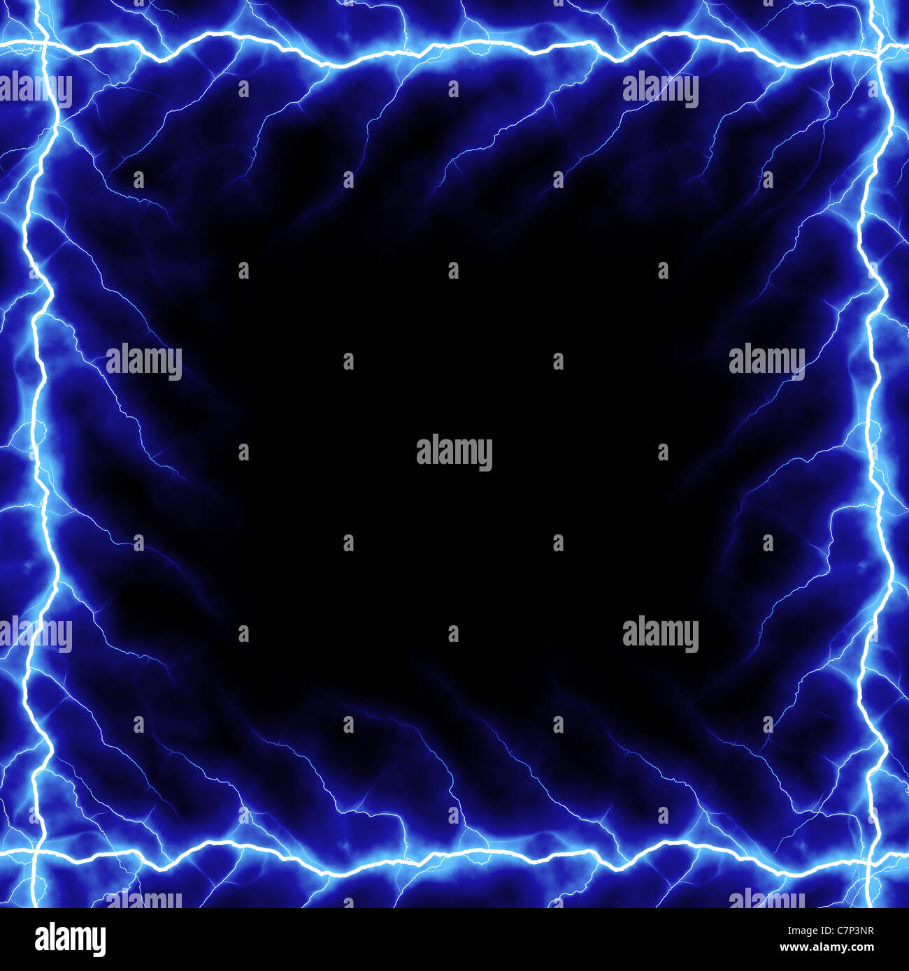 Bolts of lightning isolated over a black background Stock Photo - Alamy