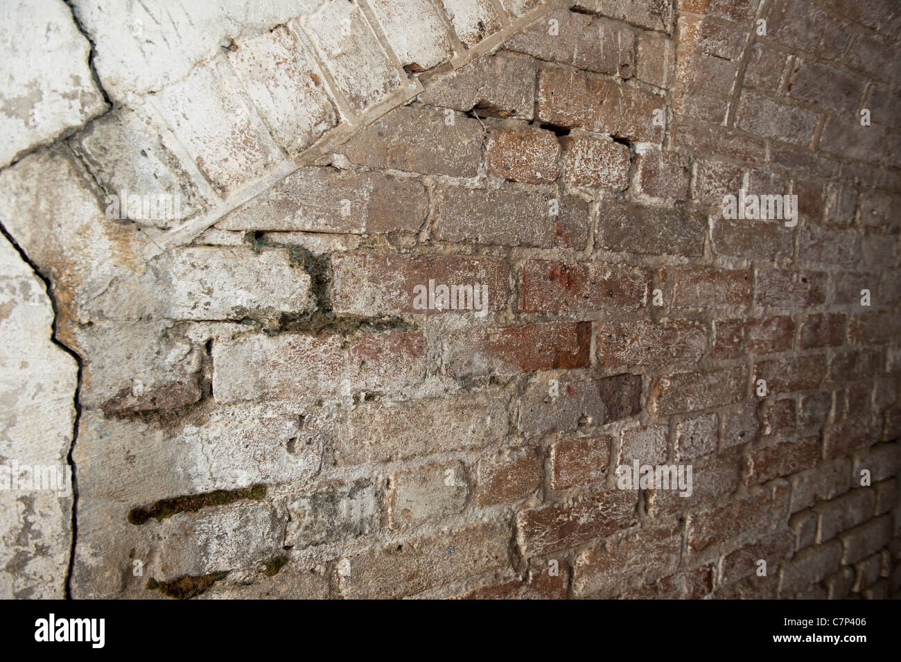 Interior brick wall at Historic Fort Morgan Alabama a Third System ...