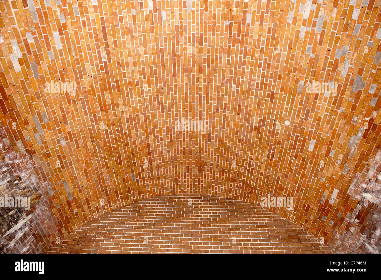 Interior brick wall at Historic Fort Morgan Alabama a Third System ...