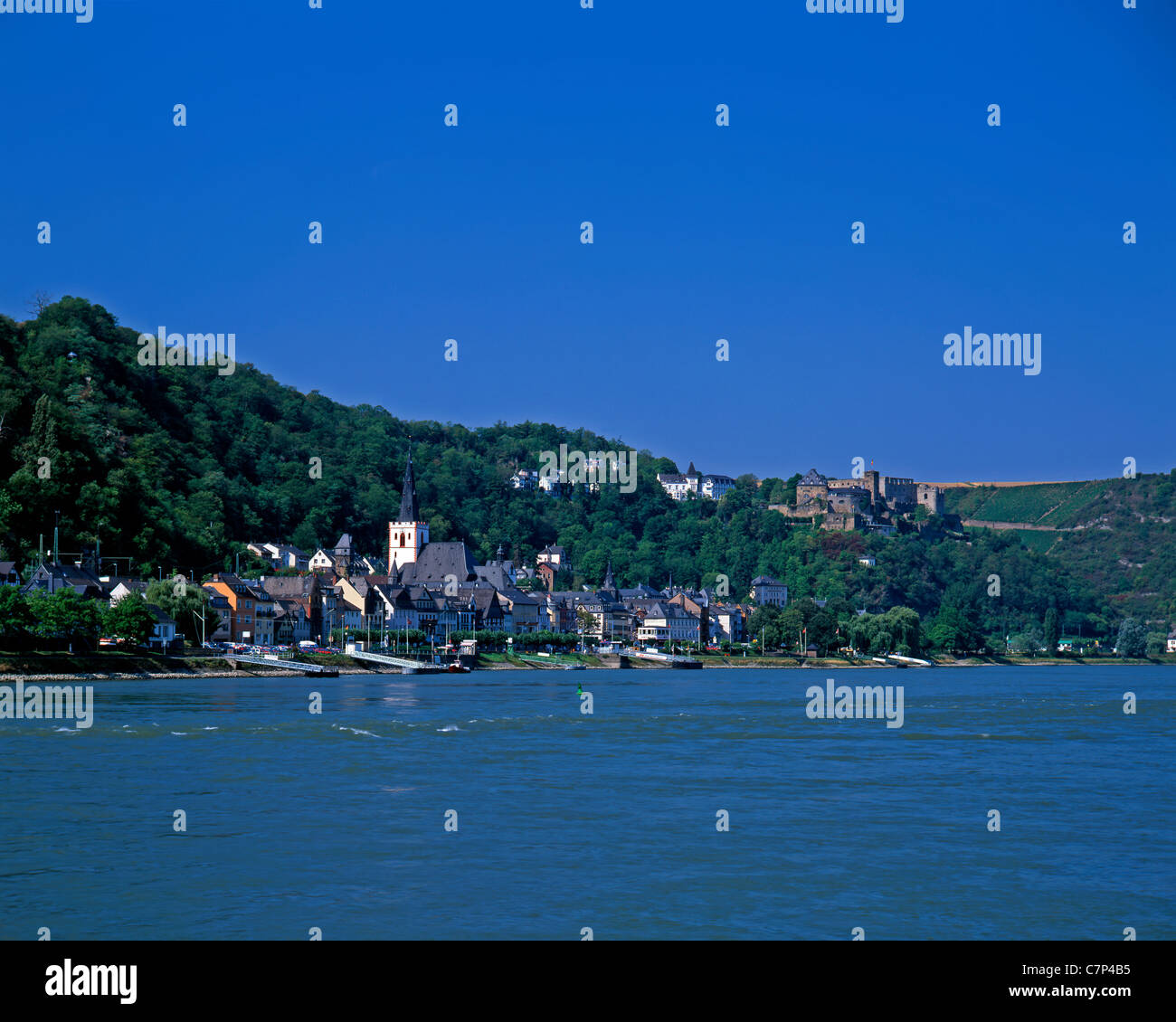 Rhein River, Castle, View, Overlook, Outlook, Landscape Stock Photo - Alamy