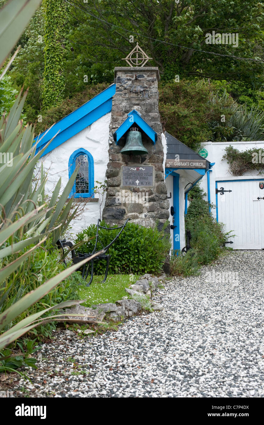 St Gobban's Church in Portbradden, the smallest church in Ireland Stock ...