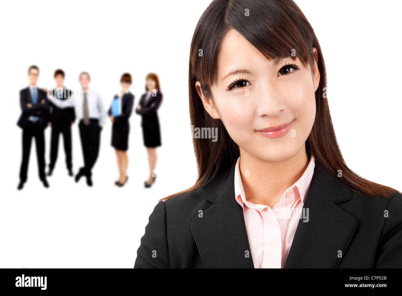 beautiful asian businesswoman and business team Stock Photo - Alamy