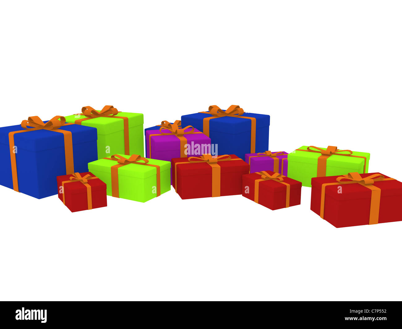variety of gift boxes in different shape and color isolated Stock Photo ...
