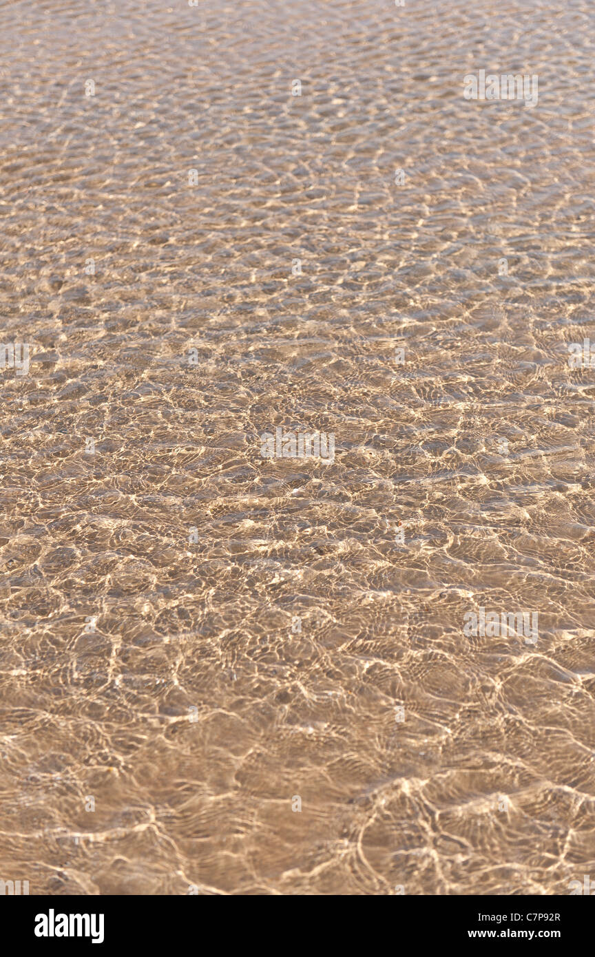 ripples reflections refraction wave patterns in shallow sea water on a ...