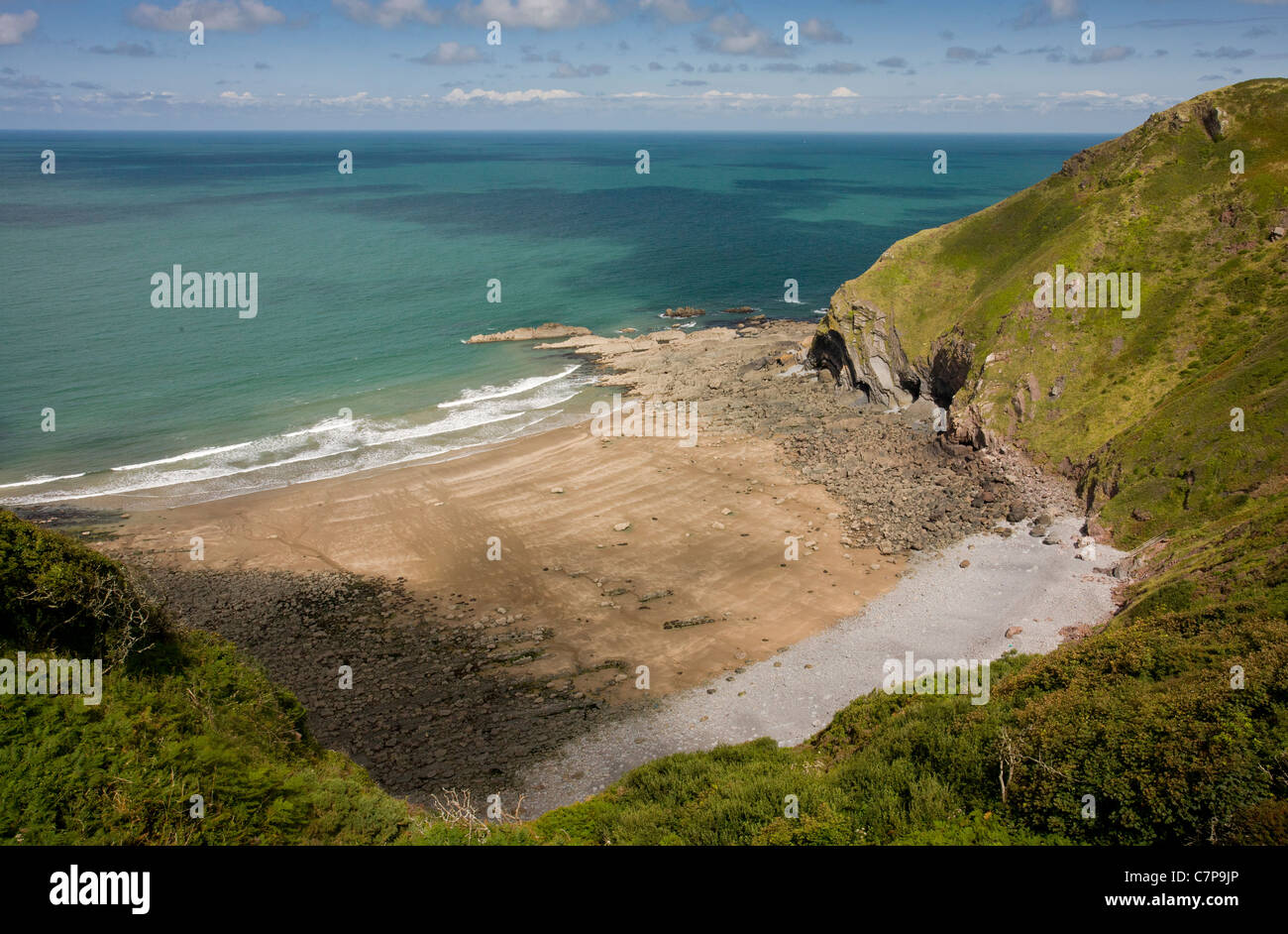 Shipload Bay, Hartland Point (National Trust), north Devon coast Stock ...