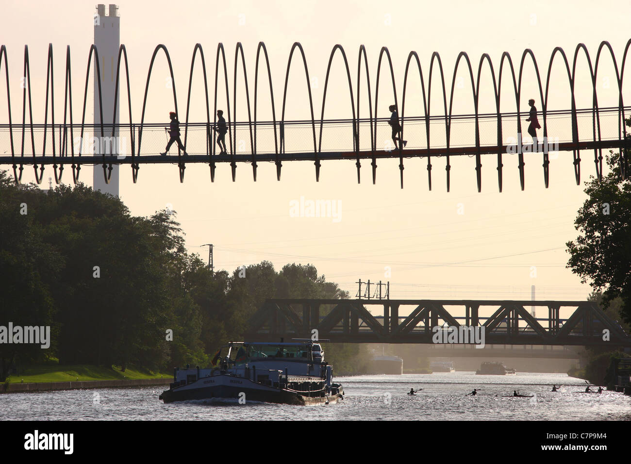 Spiral shaped footbridge. Called "Slinky Springs to Fame", crosses the ...